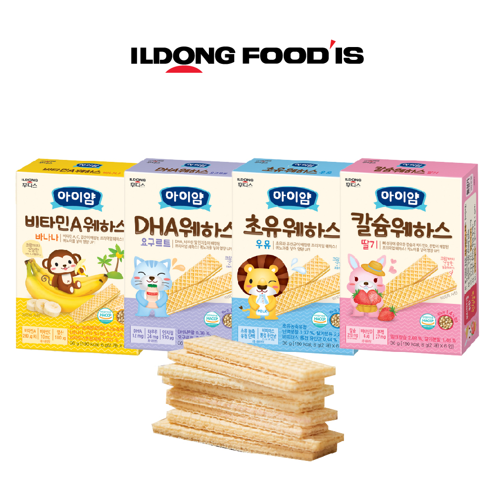 ILDONG Ayiyum Wafer Korea Kids Healthy Snack 36g (Vitamin/Calcium/DHA/Colostrum) (Expired : 2025 ...