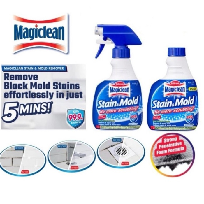 Penyembur Kuman dan Kulat Magiclean Stain & Mold Spray 400ml / Refill 400ml | Shopee Malaysia