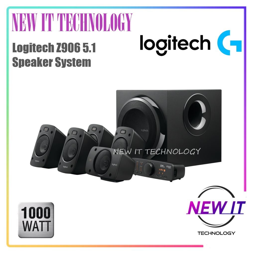 Logitech Z906 5.1 Surround Sound Speaker System, THX, PC/PS4/Xbox/Music Player/TV/Smartphone ...