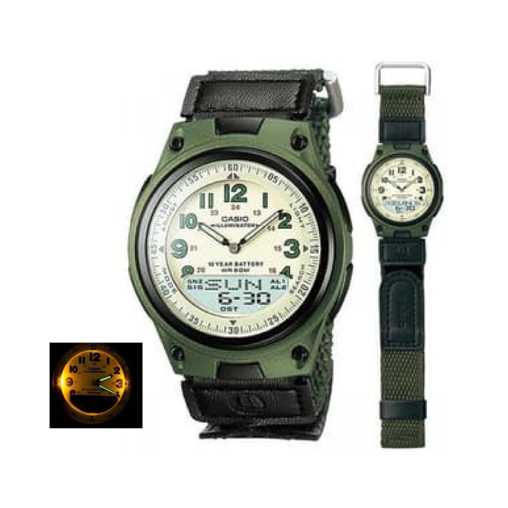 Casio (Japan Set) classic AW-80V / AW-80V-3BJH analog-digital cloth ...
