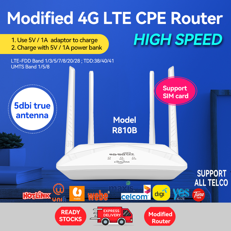 MEFI R810B 4G LTE Wifi Penghala 300Mbps Modem Penghala Boleh Pasang ...