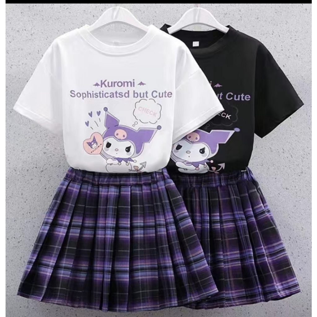 Kids Fashion Kuromi Design Shirt + Dress Set of 2pcs | Shopee Malaysia