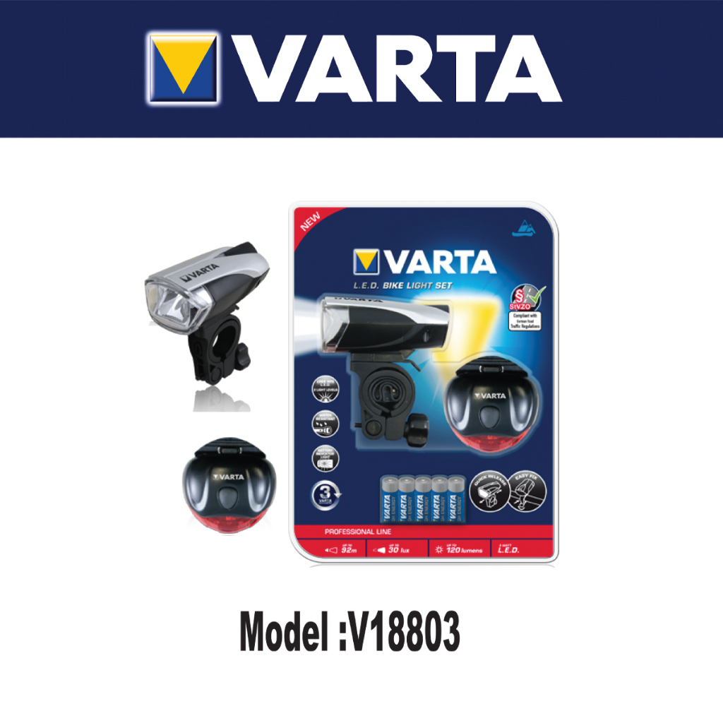 VARTA 3W LED Bike Light Set (V18803) | Shopee Malaysia
