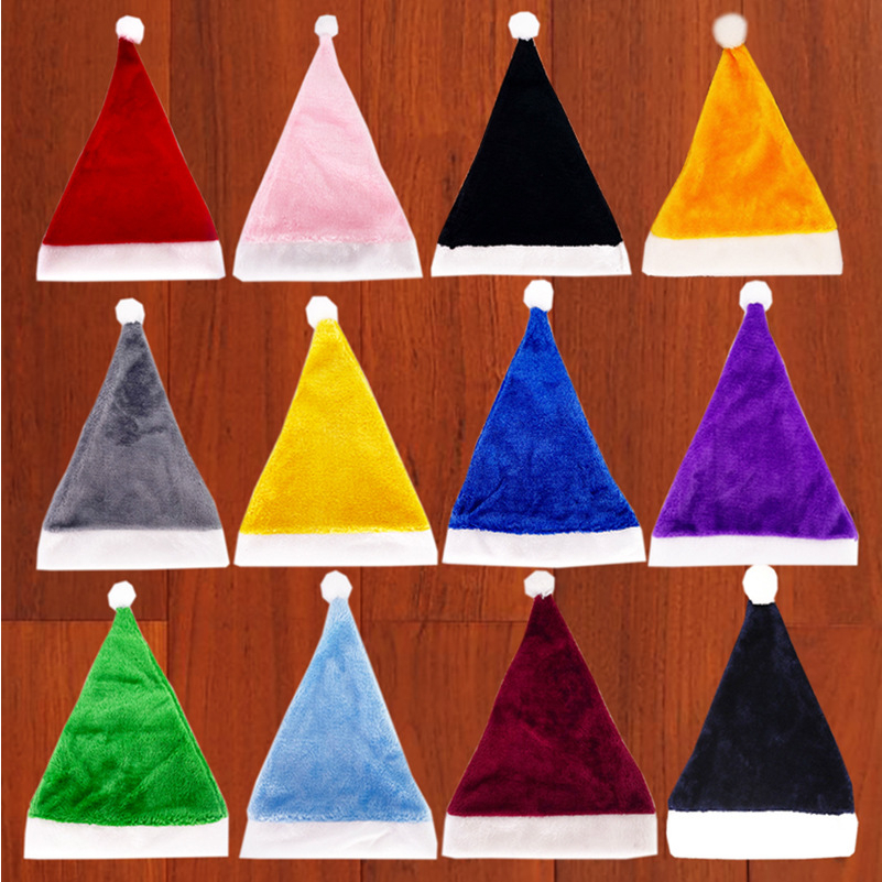 10 Colors [MALAYSIA STOCK] Christmas Hat for Adult Children Santa Claus ...