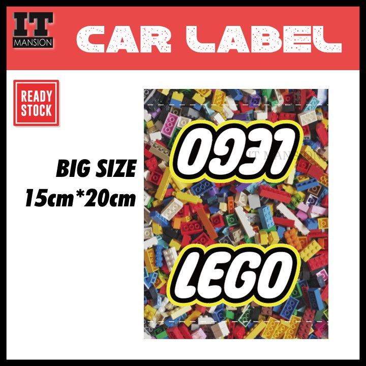 Car/Motorcycle LEGO Label Waterproof Washing Car Label Sticker Trunk ...