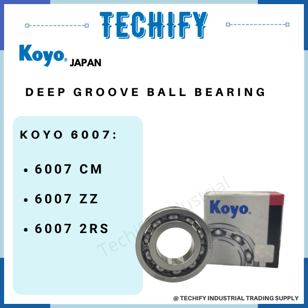 KOYO 6007 OPEN / ZZ / 2RS DEEP GROOVE BALL BEARING 100% ORIGINAL MADE ...