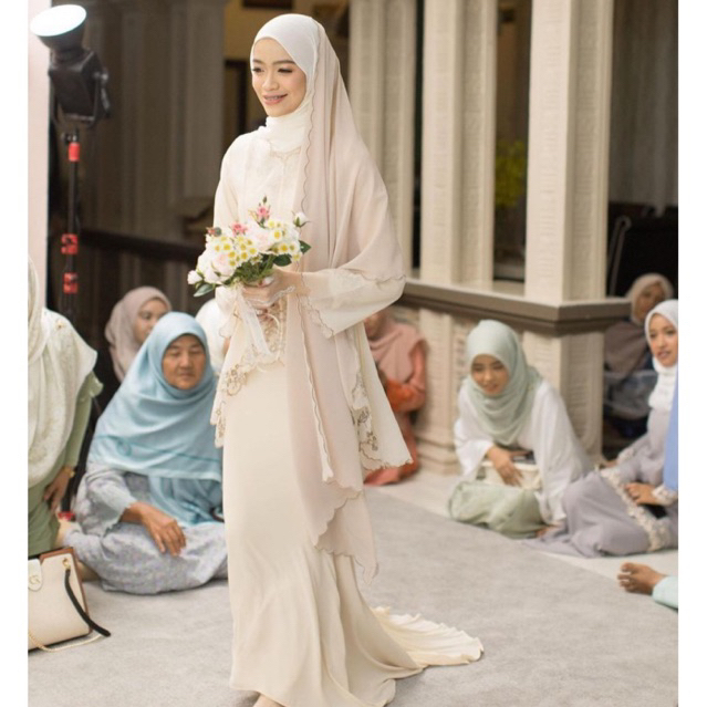 HIJABISTAHUB FAHARA DRESS / BAJU NIKAH / BAJU PENGANTIN / DRESS LABUH ...