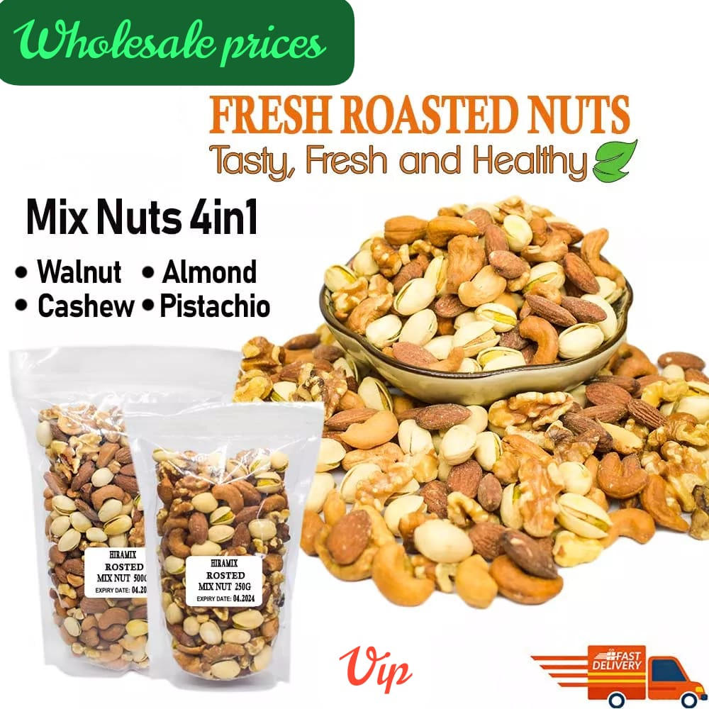 Mix Nuts Roasted Cashew | Almond | Pistachio | Walnut Gajus Kacang ...