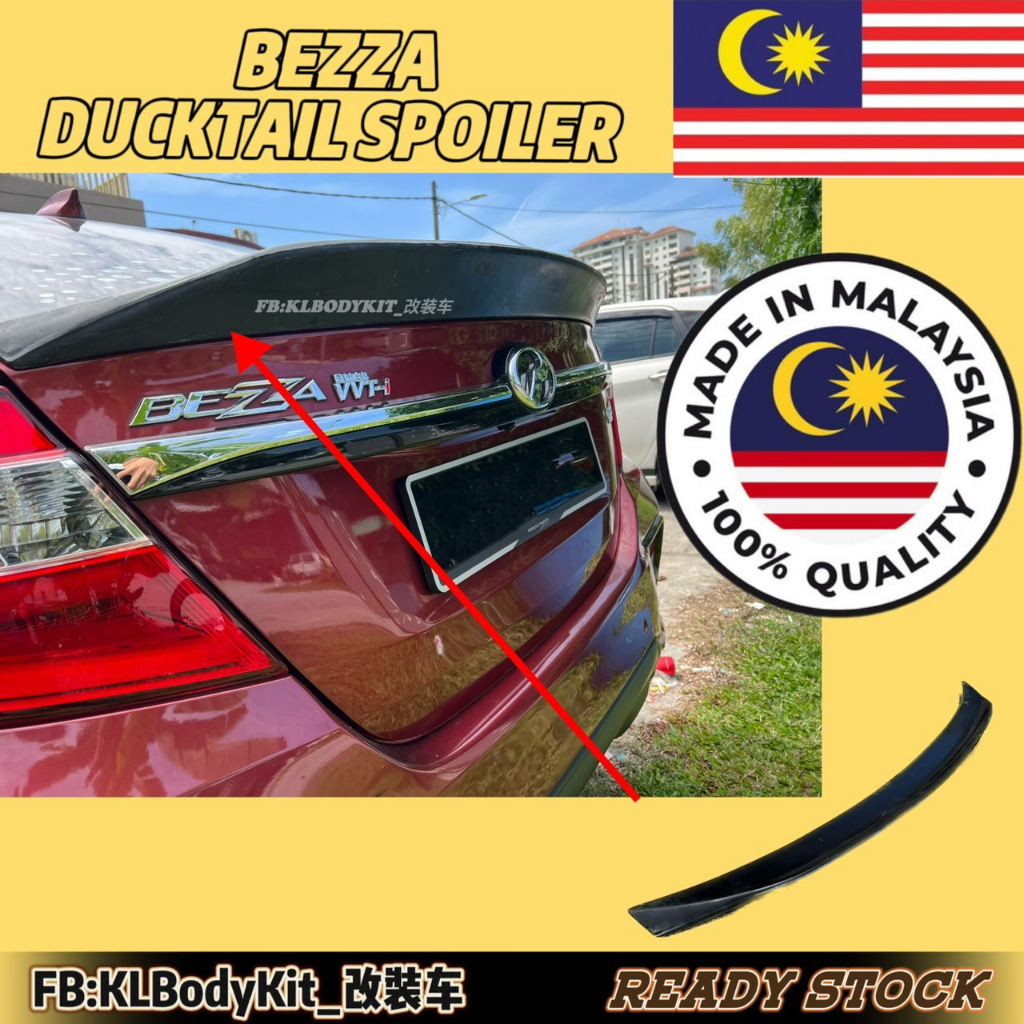 READY STOCK BEZZA Perodua Bezza Spoiler Ducktail V2 BEZZA 2016 2017 ...