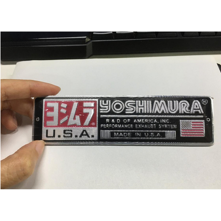 Yoshimura USA Rectangle Racing Metal 3D Heat-resistant Motorcycle ...