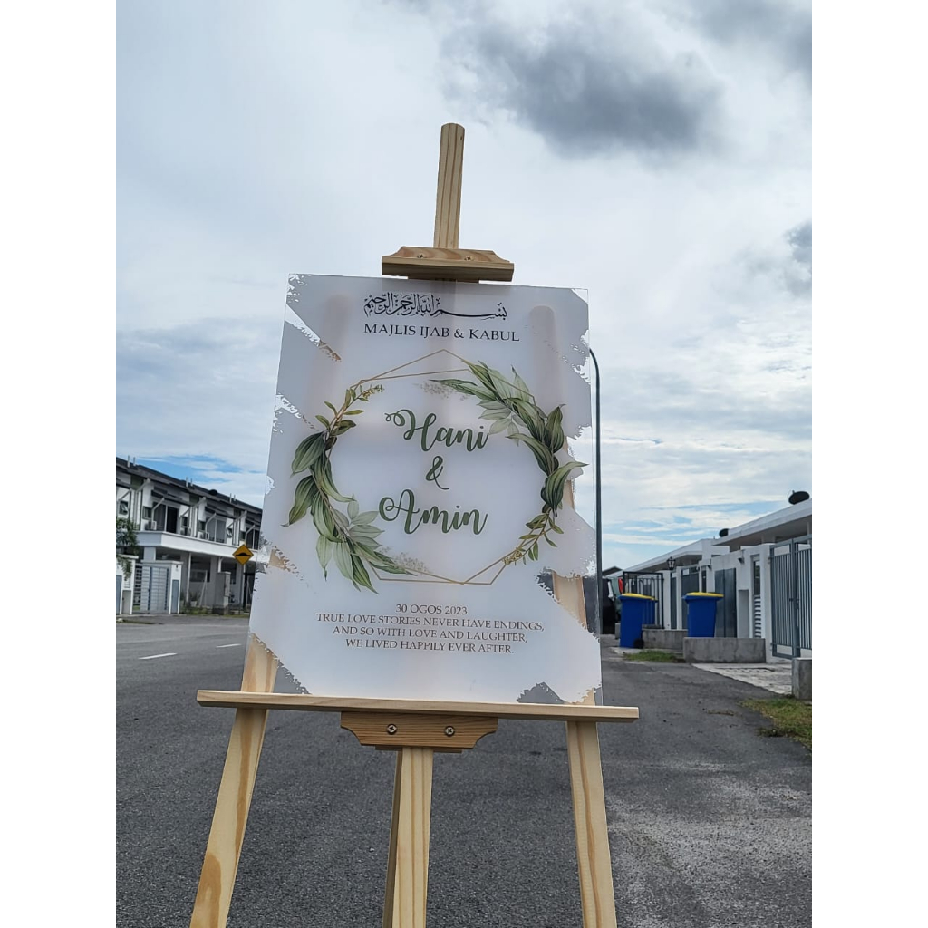 WEDDING BOARD WELCOME BOARD KAHWIN AQIQAH | Shopee Malaysia