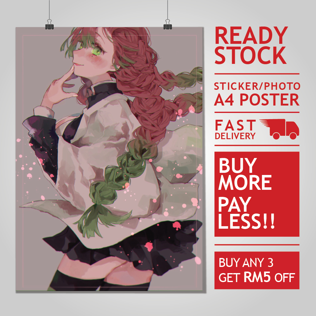 (READY STOCK) Kimetsu no Yaiba A4 Photo Poster/Sticker | Mitsuri Poster ...
