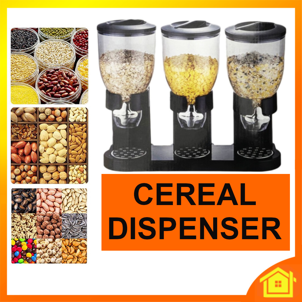 [OneHome] Double Dispenser Cereal Grain Rice Kitchen Wall Mount Dry ...