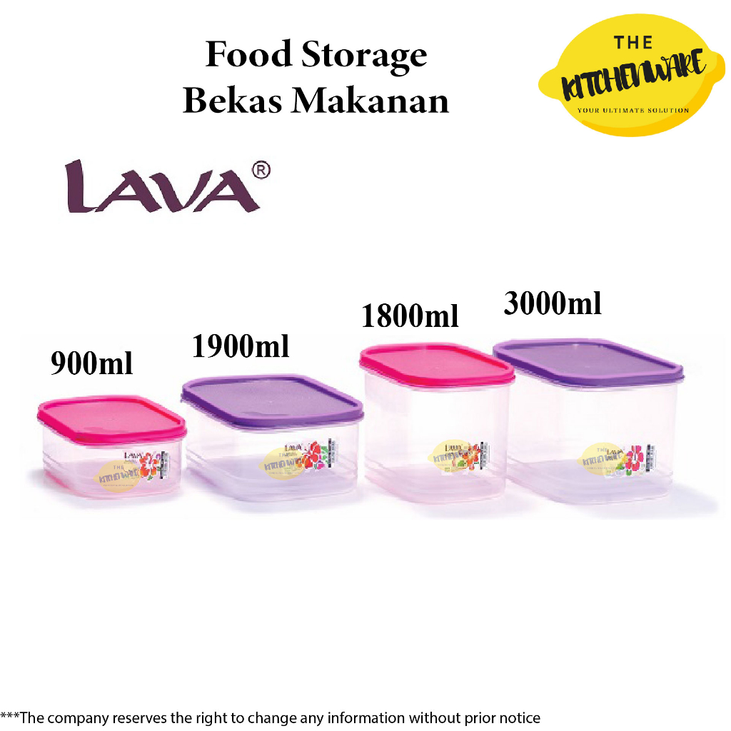 LAVA Food Container/ Food Storage/ Bekas Makanan/ Tupperware | Shopee ...