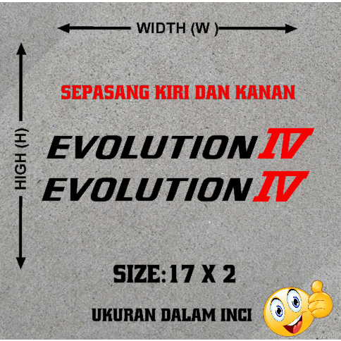 STICKER EVOLUTION 4 PROTON EVO MITSUBITSHI | Shopee Malaysia
