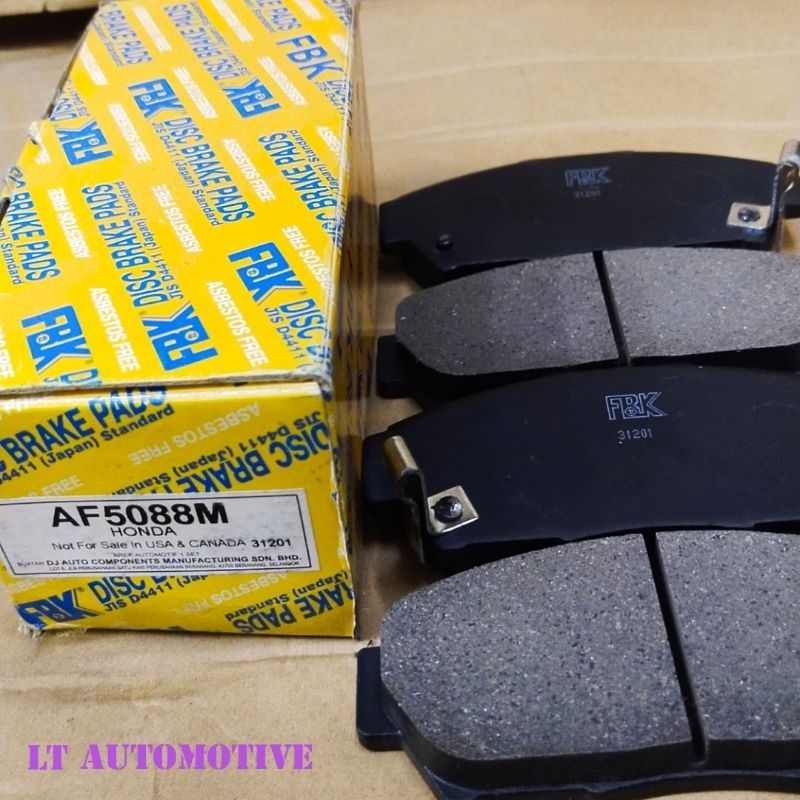 Honda intergra DC1-2,DB6-8 front disc brake pad (FBK Brand) | Shopee ...