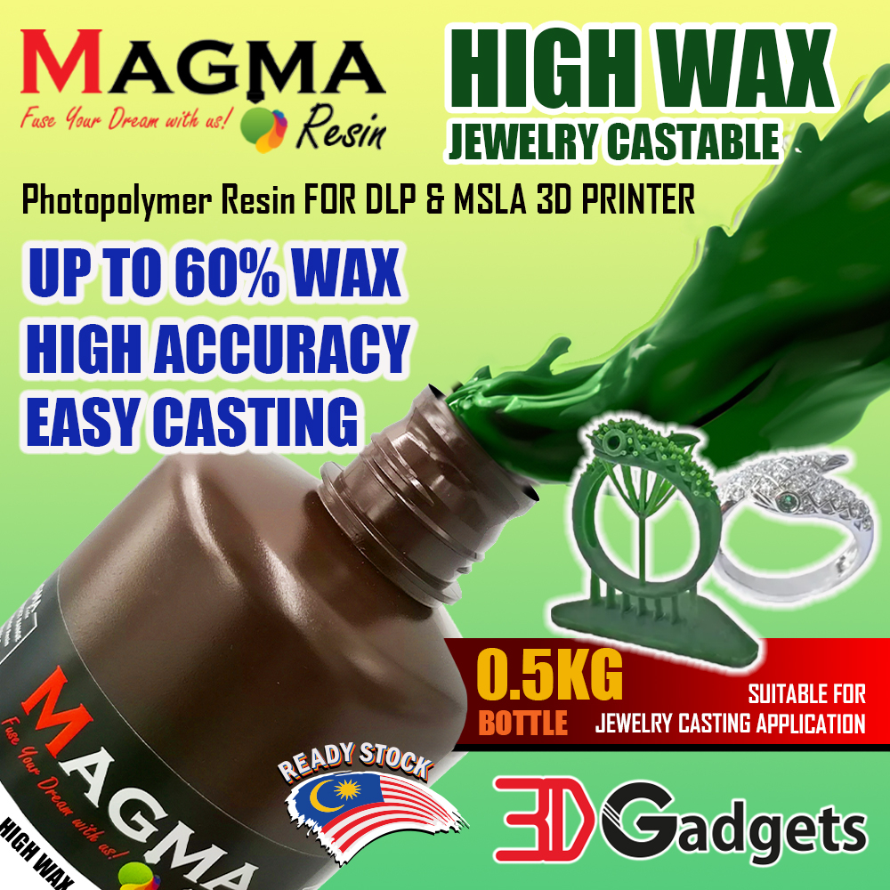 Magma x Jamghe Jewelry Castable HIGH WAX Resin 500g for 3D Printer LCD ...