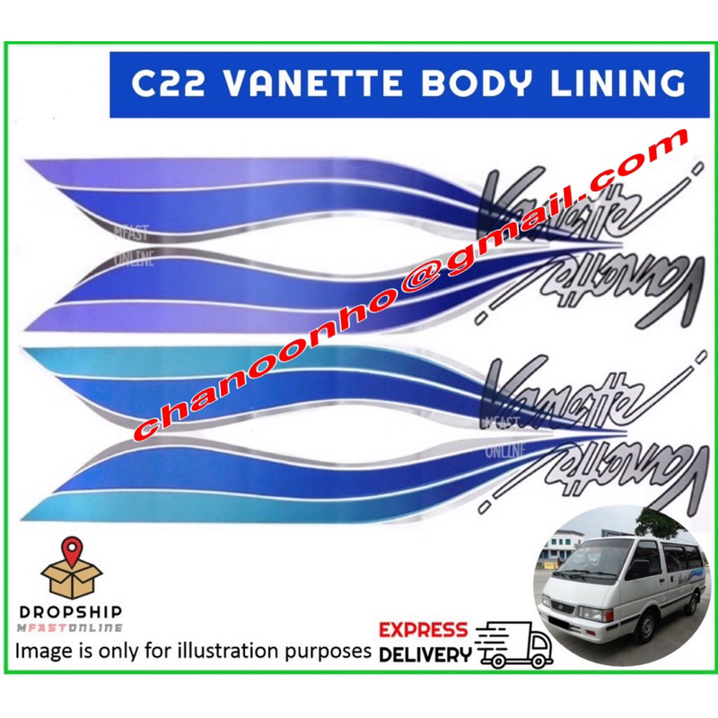 NISSAN VANETTE C22 C-22 TYPE 3 CAR BODY SIDE DOOR STICKER DECORATIVE ...