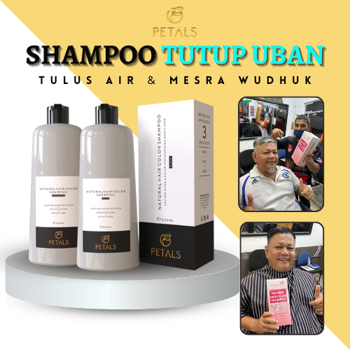 PETALS HAIR COLOR SHAMPOO TUTUP WARNA RAMBUT UBAN WHITE HAIR SYAMPU ...