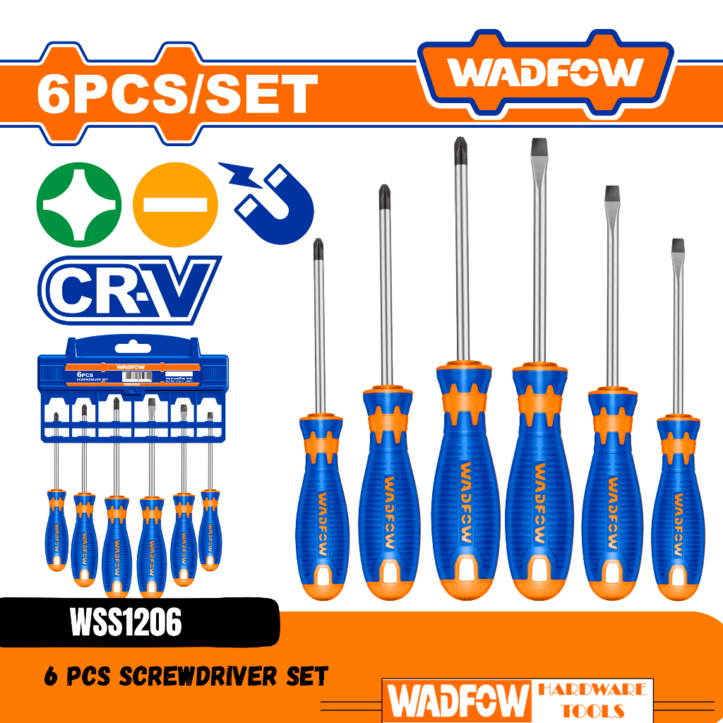 Wadfow 6 Pcs screwdriver set 6 Pcs screwdriver set Material:CR-V Round ...