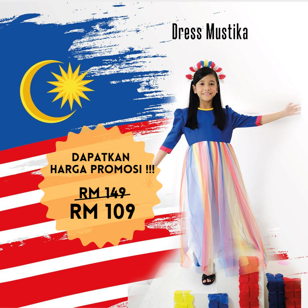 PROMOSI!!! BAJU MERDEKA KANAK-KANAK MUSTIKA DRESS READY STOCK | Shopee ...