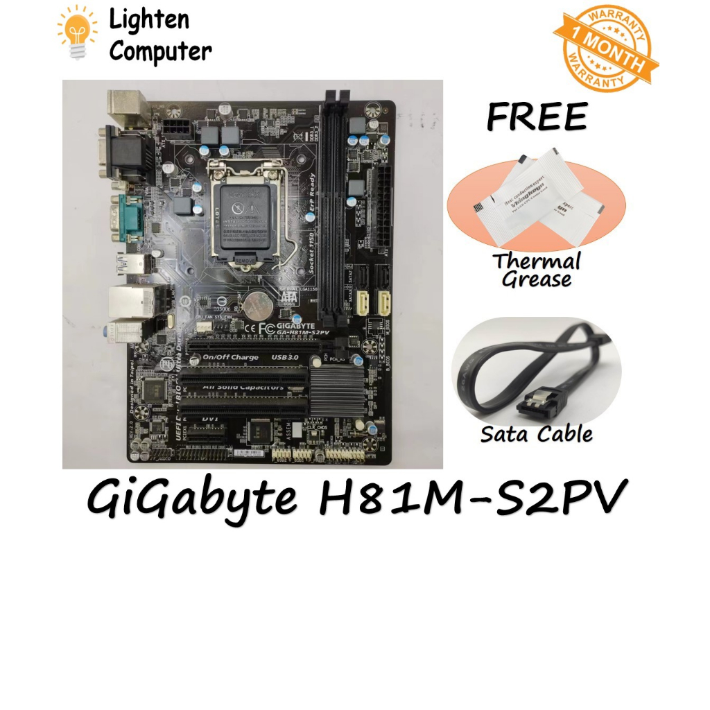 【N0 I/O】Gigabyte H81M-S2PV motherboard | H81 | support 4th gen Intel ...