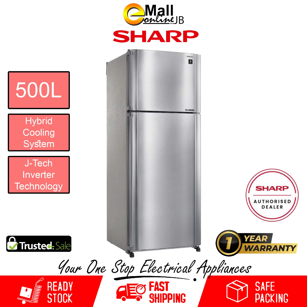 Sharp (500 L) 2 Door Inverter Plasmacluster Refrigerator SJP50MS Fridge ...