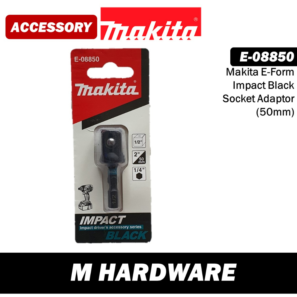 MAKITA Accessories E-08850 E-Form Impact Black Socket Adaptor (50mm ...