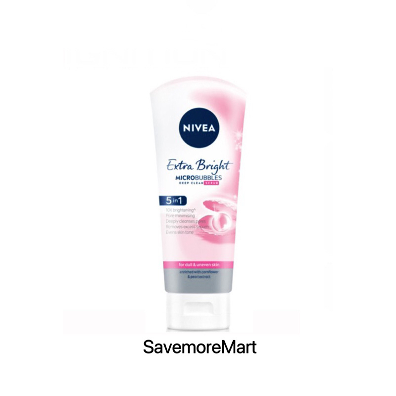 Nivea Extra Bright Micro Bubbles Deep Clean Scrub 5 in 1 100G | Shopee ...
