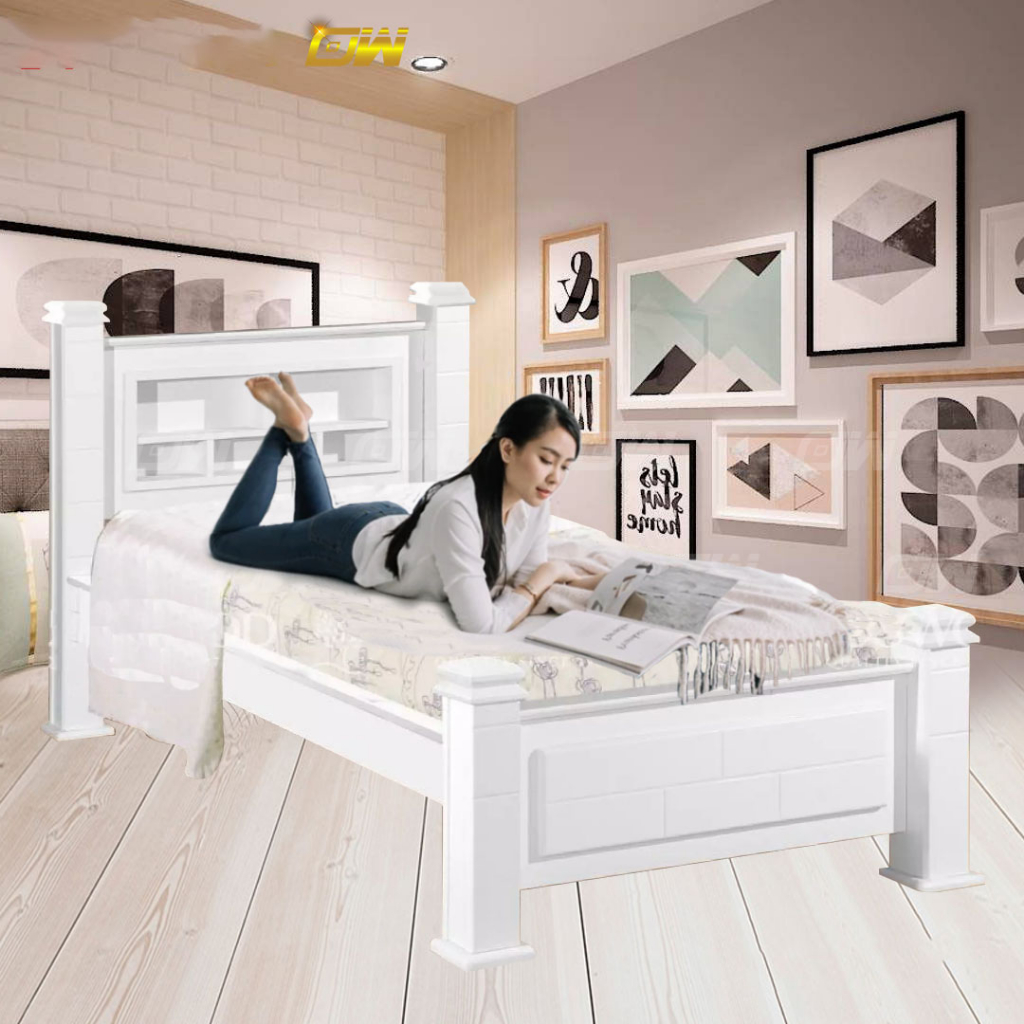 Fully Solid Wood Bed / Wooden Bed Bed / Adult Bedframe / Large Bed ...