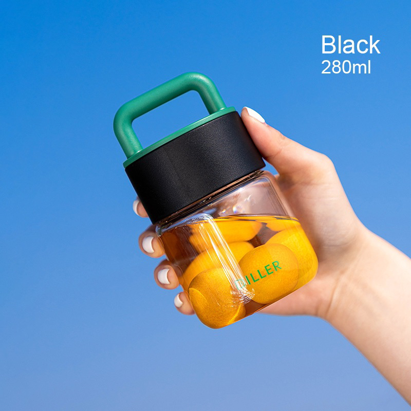 Diller EasyHandle Borosilicate Glass Water Juice Mug Bottle 388MLH568 (280ml/420ml) | Shopee ...