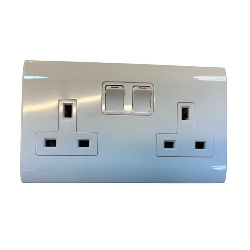 PDL 1662L 2 Gang 13A Switched Double Socket Outlet / 3x6 PVC Box | Shopee Malaysia