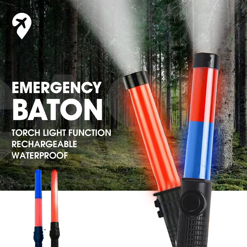 Rechargeable SOS Baton Emergency Safety Torchlight Light Security LED ...