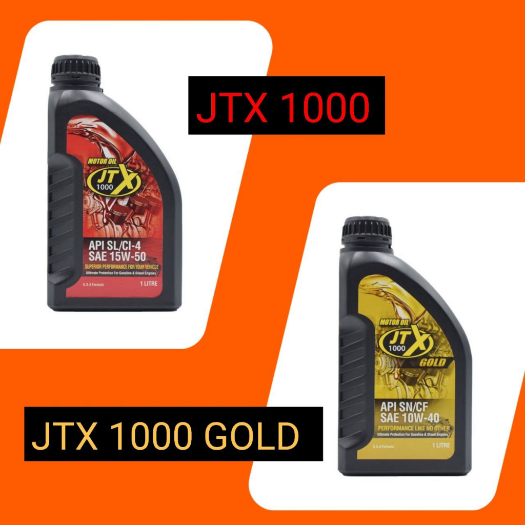 MINYAK ENJIN JTX 1000 GOLD &RED (1L) UNTUK PETROL & DIESEL 💯% Original ...
