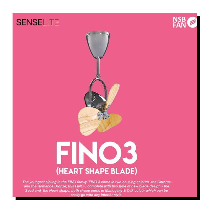 NSB FINO 3 CORNER FAN/HEART SHAPE/SEED SHAPE BLADE/DC Motor 3 blades 3 ...