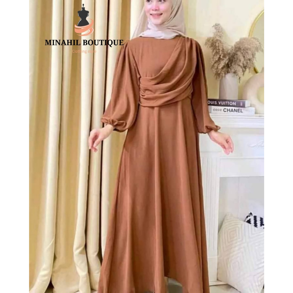 NEW FASHION DESIGN JUBAH MUSLIMAH ARIBAH COMO CREPE MAHI BOUTIQUE ...