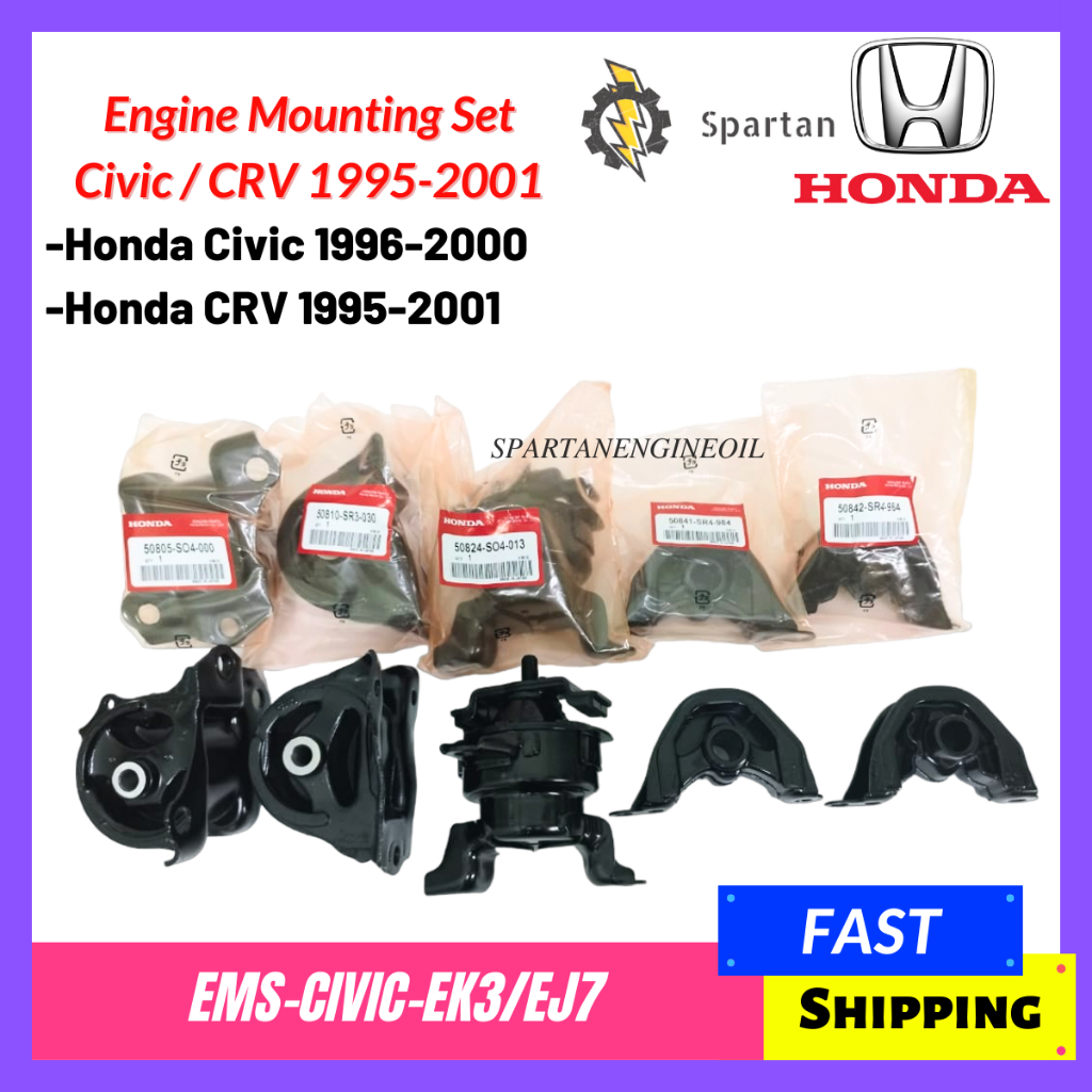 100% ORIGINAL JAPAN 1SET 5PCS HONDA ENGINE MOUNTING SET CIVIC 1996 EK3 ...