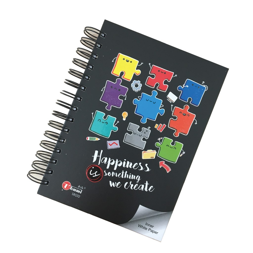 A5 Ring Note Book Design Notebook Hard Cover Plain White Paper School ...