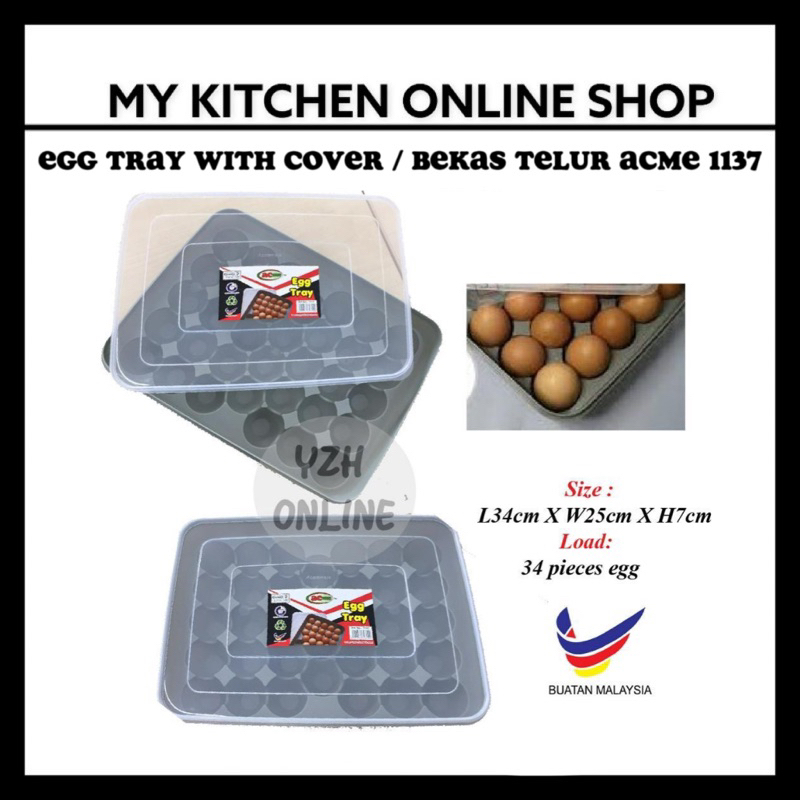 34 Grid Egg Storage Box Plastic Egg Tray with Cover / Egg Tray Egg ...