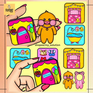 Paper Duck House Book Mini Paper Doll Laminated Template Paper DIY ...