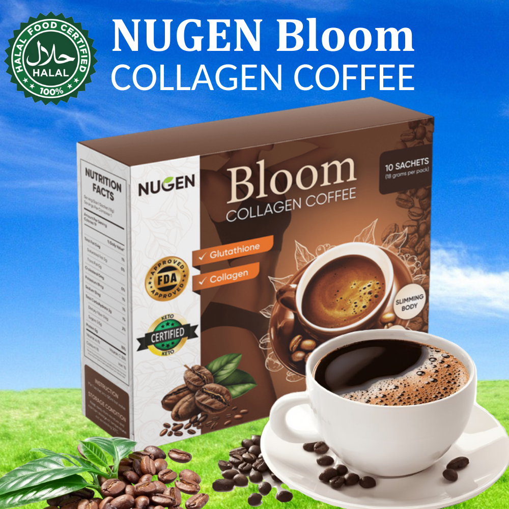 【Buy 1 Take 1】Nugen Bloom Collagen Coffee Original 100% organic coffee ...
