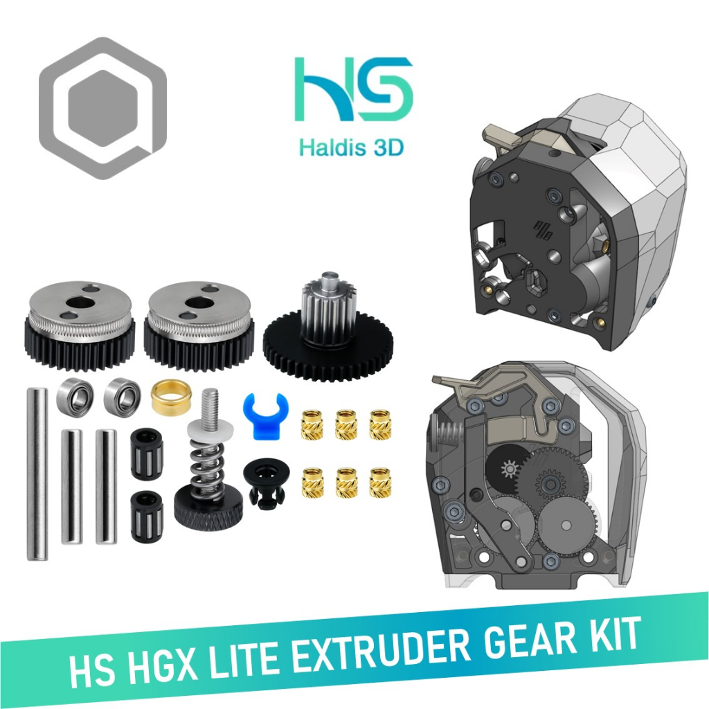 Haldis HGX LITE Extruder Gear Kit Large Gear Hardened Steel+PA66 HRC60 Gears for VORON Clockwork ...