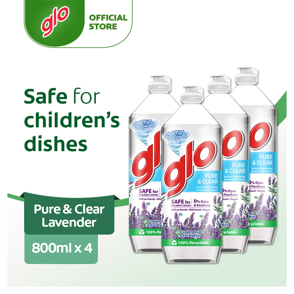 [Bundle of 4] Glo Pure & Clear Lavender Dishwash Liquid 800ml | Shopee ...