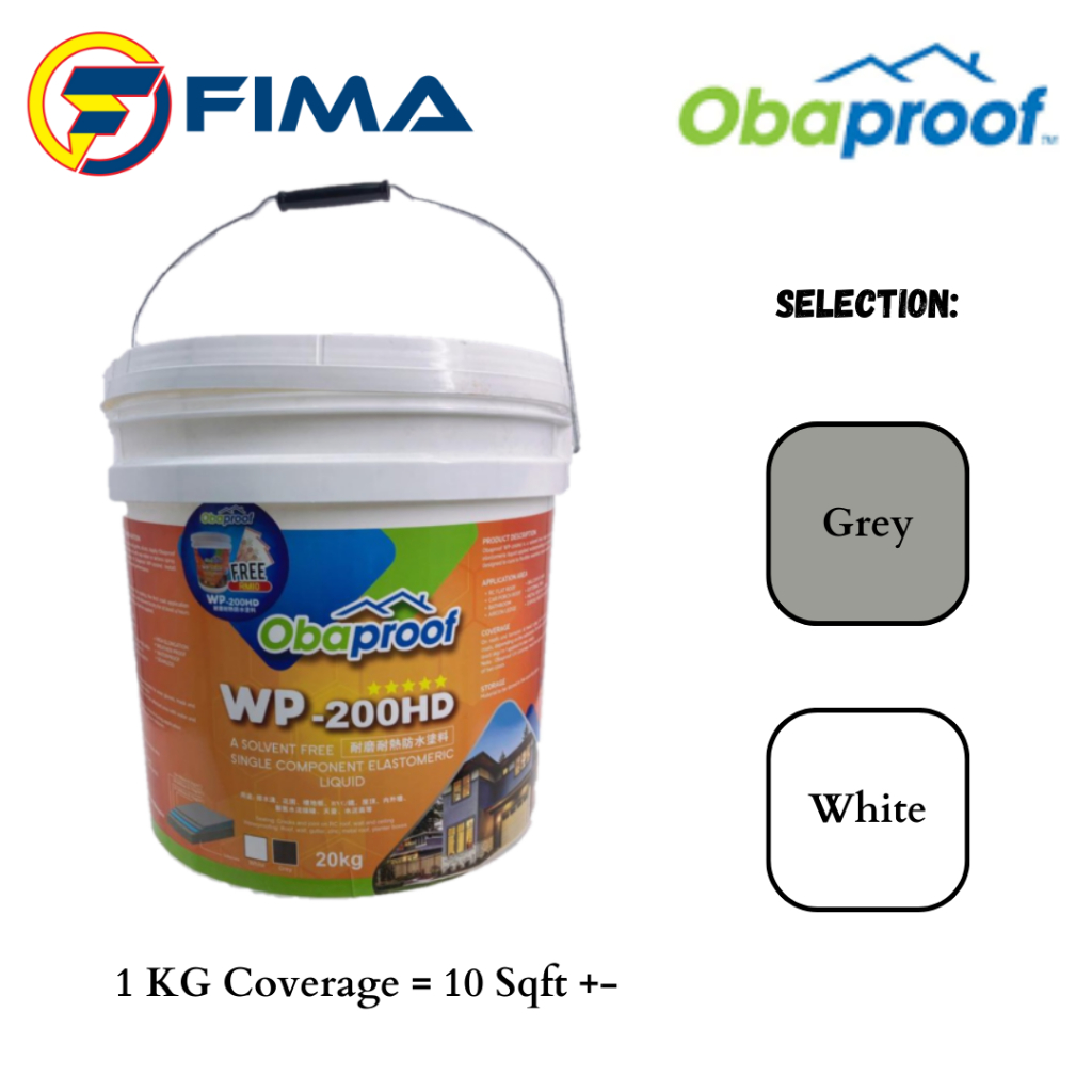 Waterproofing Coating Obaproof WP-200 HD Top Roof coating Slab Coating ...