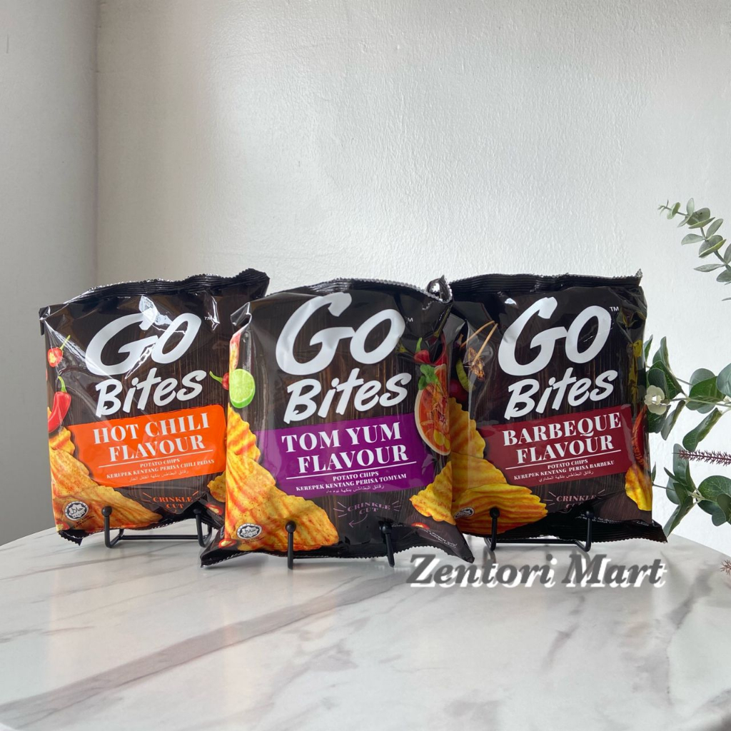 HARI-HARI GO BITES CHILI / TOM YAM / BARBECUE CRINKLE CUT CHIPS 60G 辣椒 ...