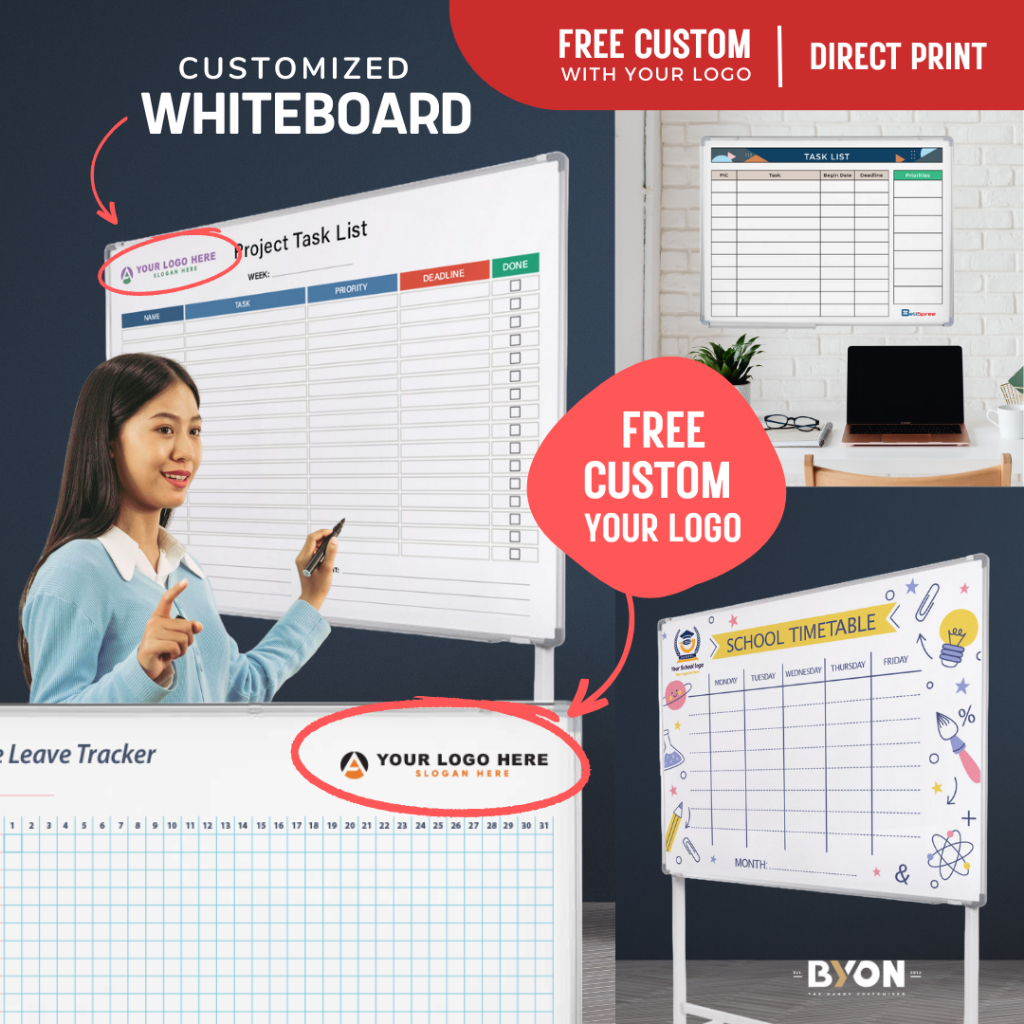 Whiteboard Magnetic ALL SIZES Aluminium Frame1.5x2 2x3 3x4 4x4 3x5 3x6 ...