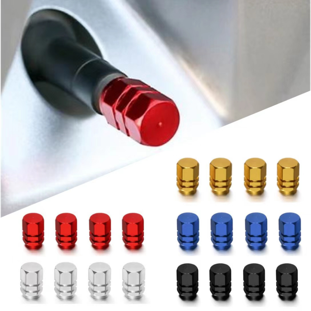 4Pcs Tayar Valve Cap Nut Car Motor Motorcycle Kereta Basikal Tire Rim ...