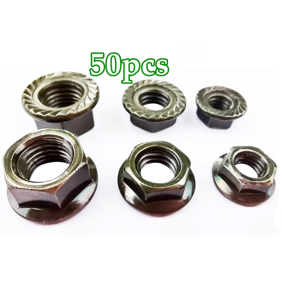 50pcs M5 Nut M6 Nut M8 Nut M10 Hexagon Nut Flange Nut Hex Nut Washer ...