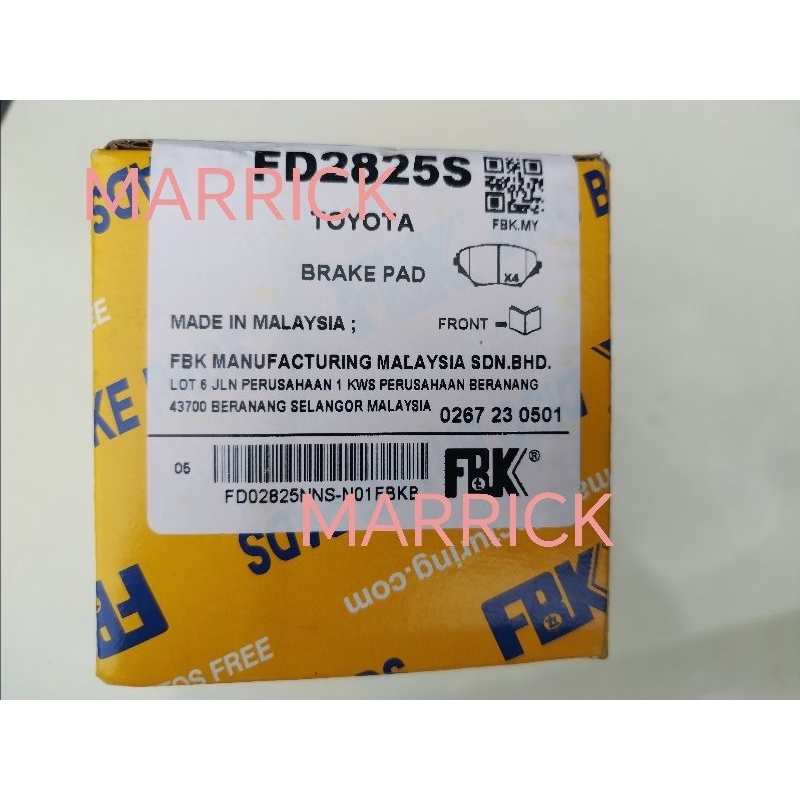 Toyota RAV4 ACA21 ACA21 brake pad front FBK | Shopee Malaysia