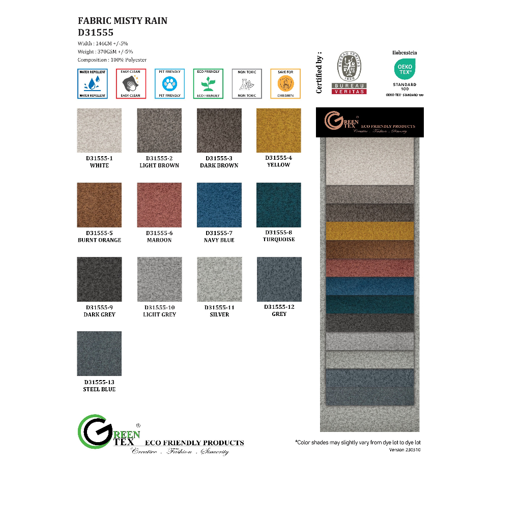 315555 - (NEW) ANTI SNAGGING SOFA FABRIC MATERIAL 31555-MISTY RAIN ...